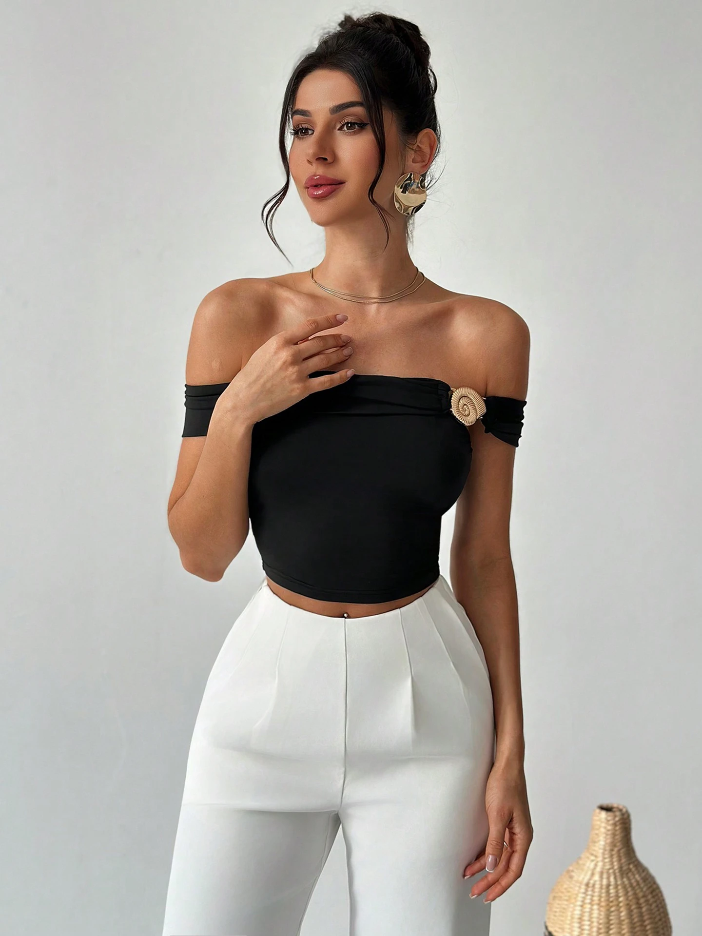 Metal Decor Tube Top | Savana | Bestsellers